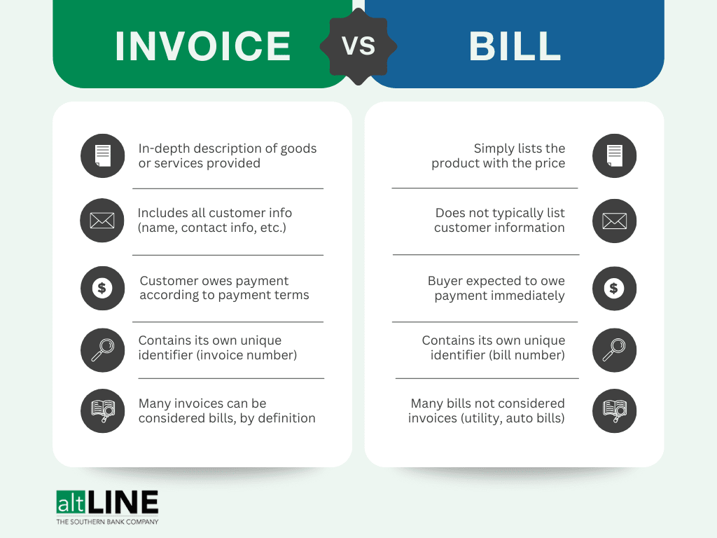 What's the Difference Between an Invoice and a Bill? | altLINE